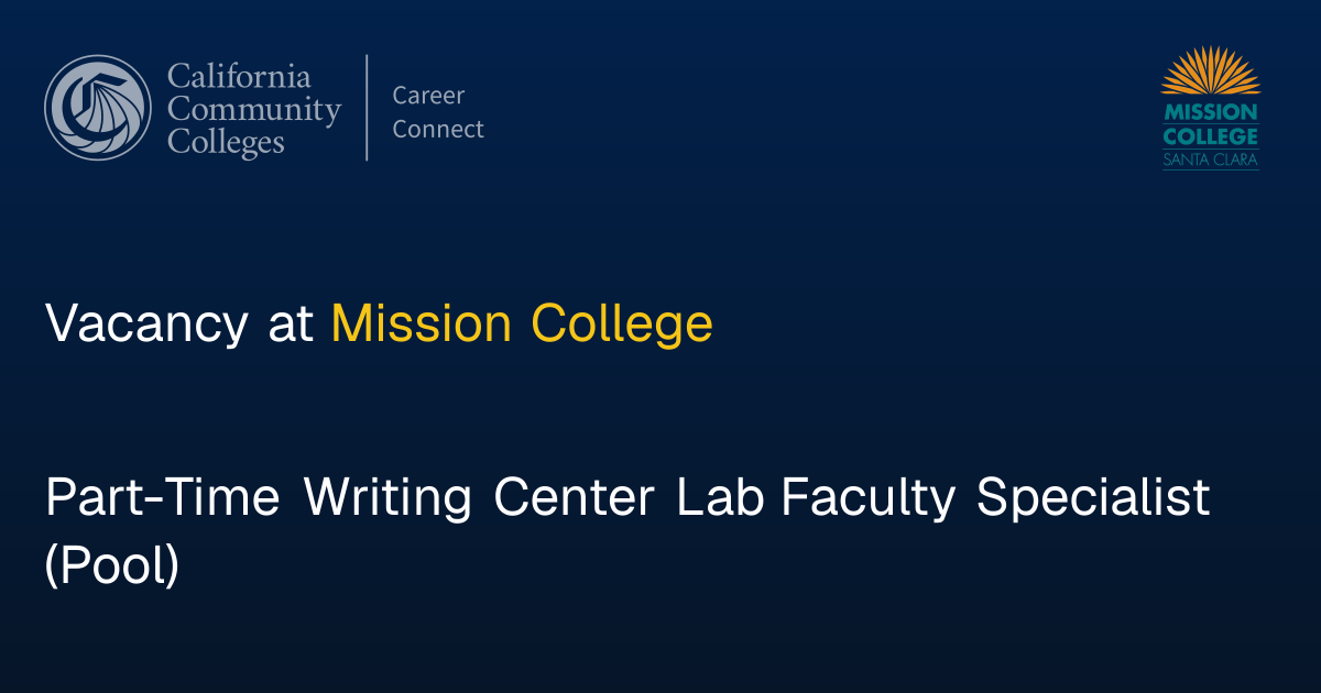 Part-Time Writing Center Lab Faculty Specialist (Pool) | Community ...